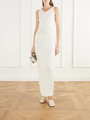 COLLEEN ALLEN Ribbed-knit Merino Wool Tank - Neutrals