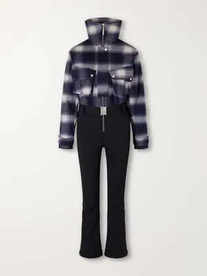 Cordova Telluride Belted Checked Wool-blend Ski Suit - Navy