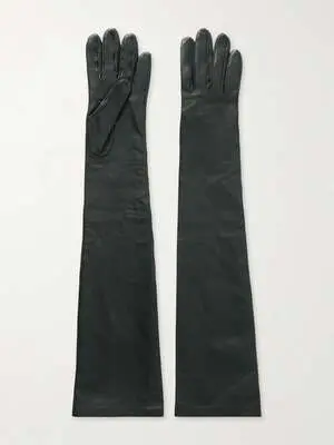 Nour Hammour Leather Gloves - Emerald