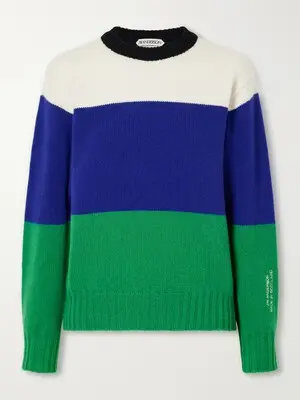 JW Anderson Color-block Intarsia-knit Wool Sweater - Blue