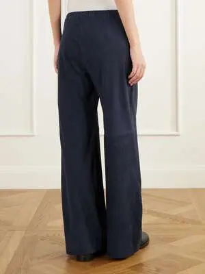 LA LIGNE Colby Paneled Suede Wide-leg Pants