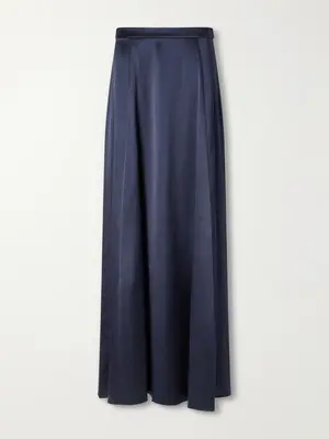 TWP Silk-satin Maxi Skirt - Blue