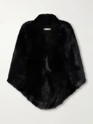Nour Hammour Olympe Shearling Scarf - Black
