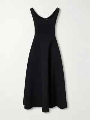 FFORME Alodia Paneled Crepe Midi Dress - Black
