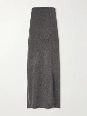 COLLEEN ALLEN Merino Wool Knitted Maxi Skirt - Gray