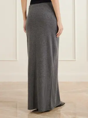 COLLEEN ALLEN Merino Wool Knitted Maxi Skirt - Gray