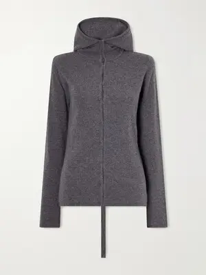 COLLEEN ALLEN Hooded Merino Wool Cardigan - Gray