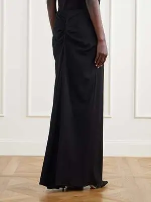 COLLEEN ALLEN Ruched Stretch-crepe Maxi Skirt