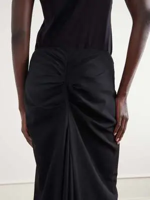 COLLEEN ALLEN Ruched Stretch-crepe Maxi Skirt