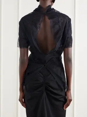 COLLEEN ALLEN Draped Ruffled Lace Blouse
