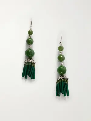 SOPHIE BUHAI Triplet Flamenco Sterling Silver Earrings - Green