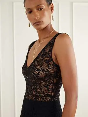 COLLEEN ALLEN Floral Cotton-blend Lace Mini Dress