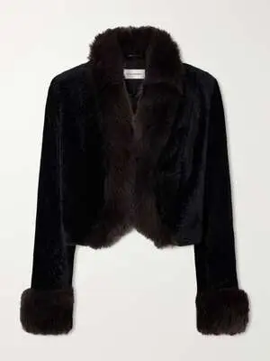 Nour Hammour Sofie Shearling Jacket - Black