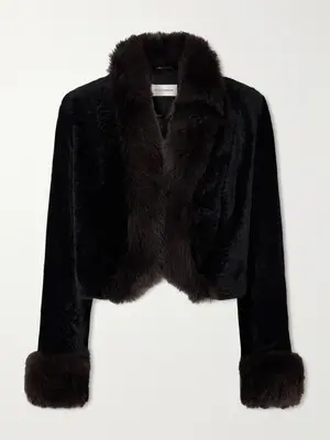 Nour Hammour Sofie Shearling Jacket - Black