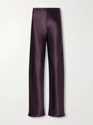 Maria Mcmanus Satin Straight-leg Pants - Purple