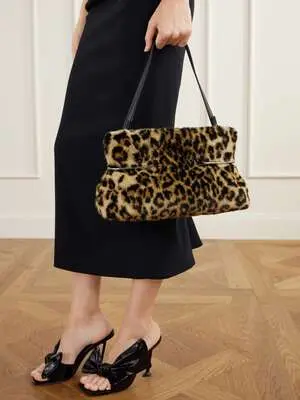 Givenchy Pinch Leopard-print Shearling Clutch