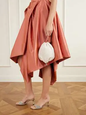 SOPHIE BUHAI Teardrop Embellished Satin-jacquard Pouch