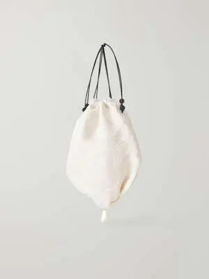 SOPHIE BUHAI Teardrop Embellished Satin-jacquard Pouch