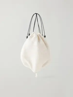 SOPHIE BUHAI Teardrop Embellished Satin-jacquard Pouch - Neutrals
