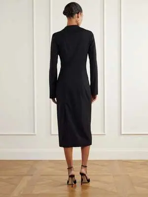 COLLEEN ALLEN Cut-out Stretch Wool-blend Midi Dress