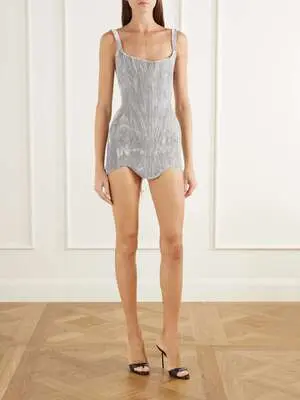 DILARA FINDIKOGLU Shield Corset Cotton-velvet Mini Dress