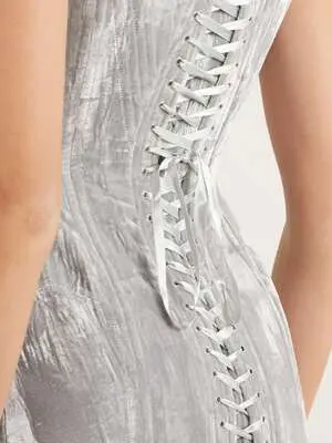 DILARA FINDIKOGLU Shield Corset Cotton-velvet Mini Dress