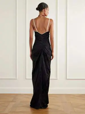 COLLEEN ALLEN Floral-jacquard Cotton-blend Maxi Dress