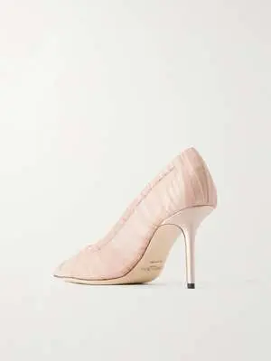 JIMMY CHOO Love 85 Gathered Tulle Pumps