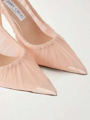 JIMMY CHOO Love 85 Gathered Tulle Pumps