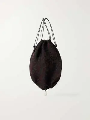SOPHIE BUHAI Teardrop Embellished Satin-jacquard Pouch