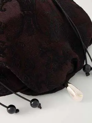 SOPHIE BUHAI Teardrop Embellished Satin-jacquard Pouch