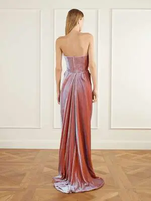 VIVIENNE WESTWOOD Galaxy Strapless Crystal-embellished Draped Velvet Gown