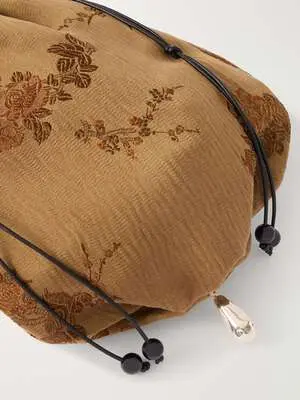 SOPHIE BUHAI Teardrop Embellished Satin-jacquard Pouch