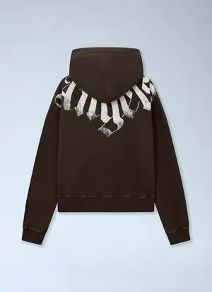 Palm Angels Big Neck Logo Zip Loose Hoodie