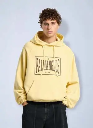 Palm Angels Vintage Box Logo Loose Hoodie - Yellow