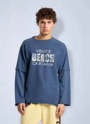 Palm Angels Cali Vibes Layered Tee L/s - Blue