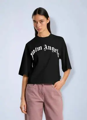 Palm Angels Curved Logo Boxy T-shirt