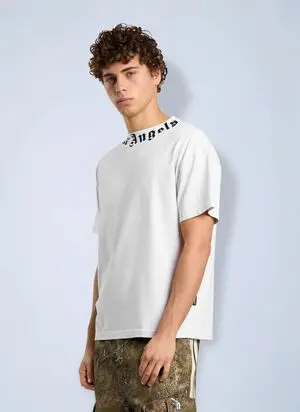 Palm Angels Neck Logo Regular Tee