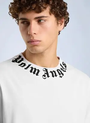 Palm Angels Neck Logo Regular Tee
