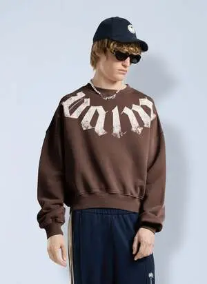 Palm Angels Big Neck Logo Loose Sweatshirt - Brown