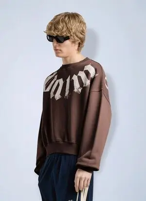 Palm Angels Big Neck Logo Loose Sweatshirt