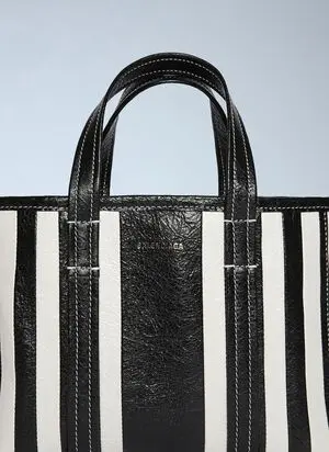 Balenciaga Barbes East West Shopper Tote Striped Leather Medium