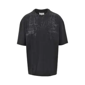 MAISON MARGIELA Logo Print Overized T-hirt - Black