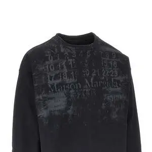 MAISON MARGIELA Logo Print Overized Crewneck Weathirt