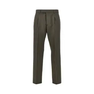 Zegna Wool And Cotton Pleated Pants