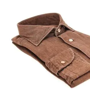 BORRIELLO NAPOLI Denim Effect Cotton Shirt