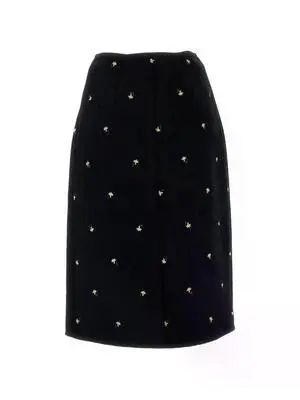 RIER Walker Floral-embroidered Wrap Midi Skirt
