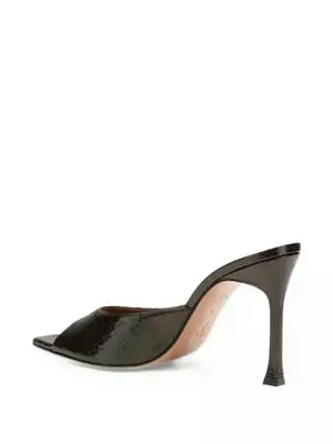 Amina Muaddi Alexa Crocodile-effect Leather Sandals