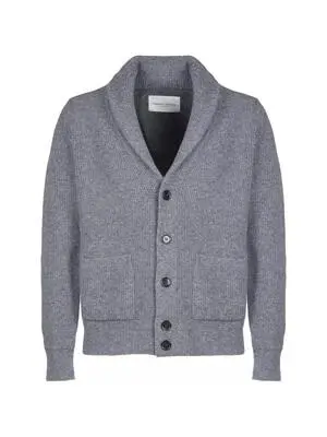 ROBERTO COLLINA Ribbed Shawl-collar Cardigan