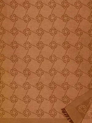 AIGNER Logo M Monogram-print Scarf - Brown